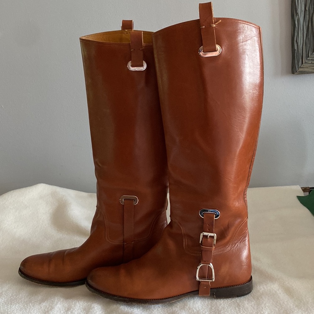 Ralph Lauren Italian Made Leather Riding Boots - Gem